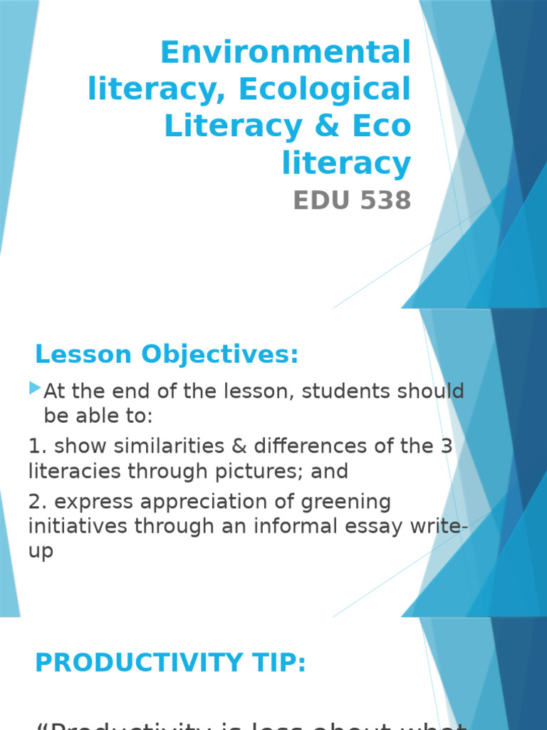 Module 12 Environmental Literacy Ecological Literacy Eco Literacy | PDF