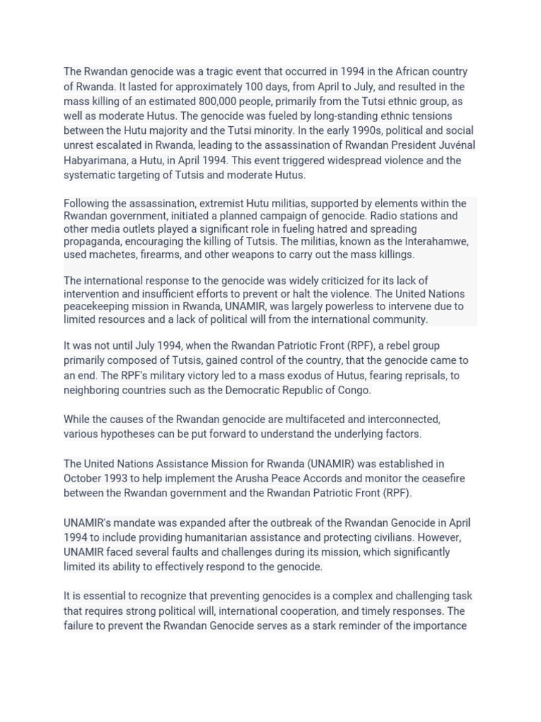 Rwandan Genocide | PDF