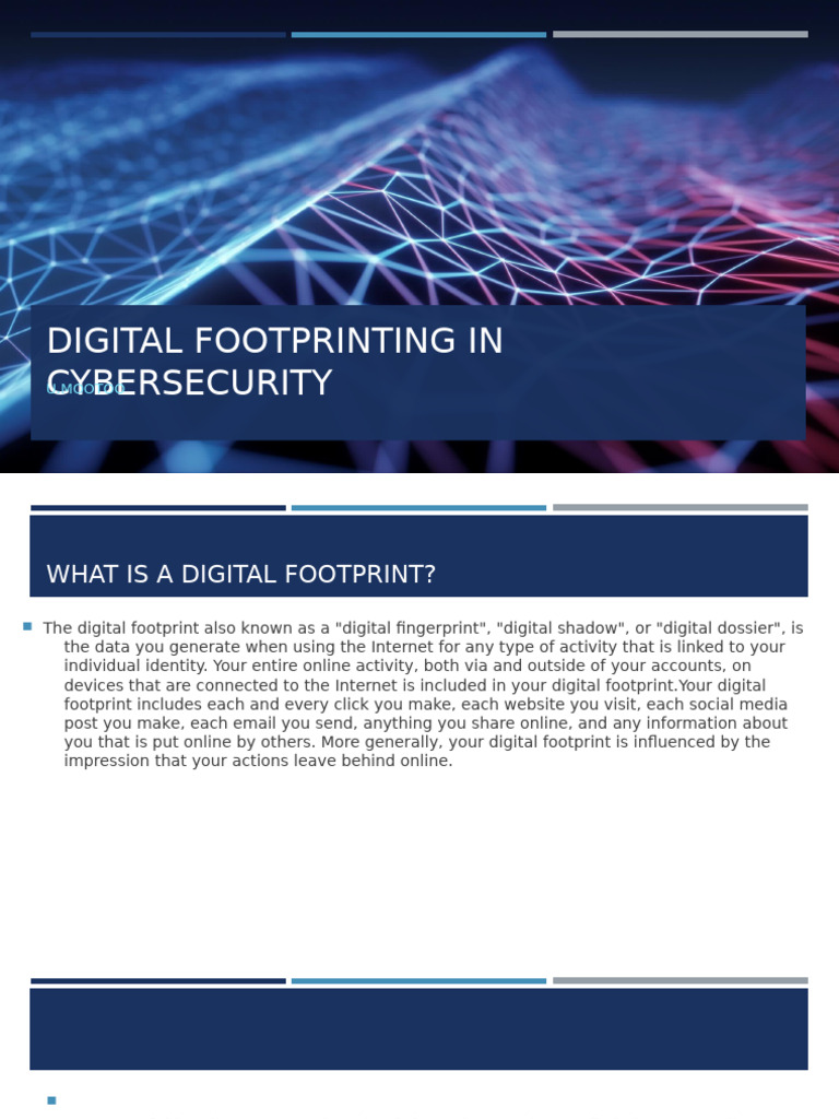Digital Footprinting in Cybersecurity | PDF