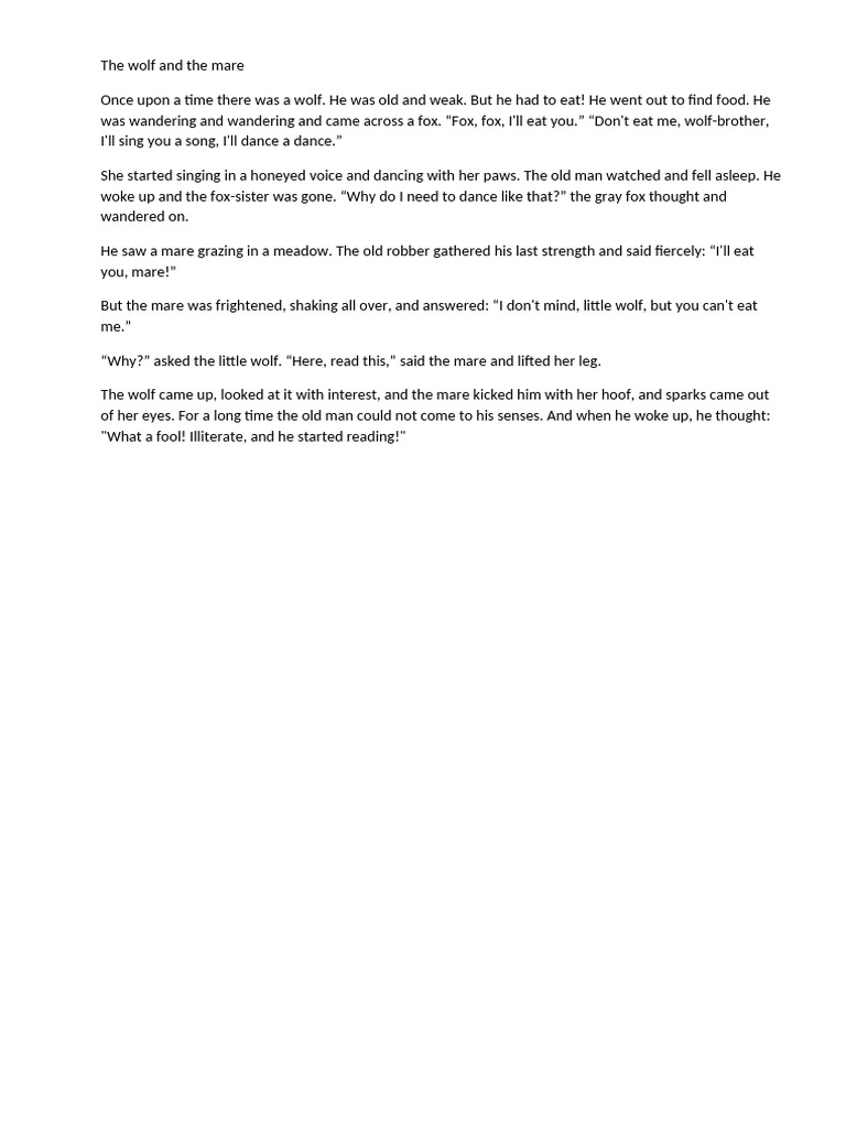 The wolf and the mare | PDF