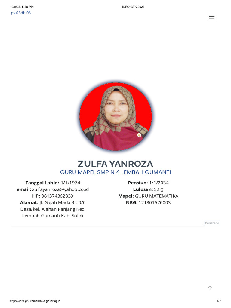 Info GTK 2023 Zulfa | PDF