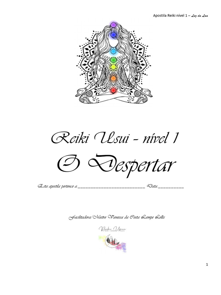 Apostila Reiki Nivel 1 Pronta Luz Da Lua | PDF | Chacra | Ciências e ...