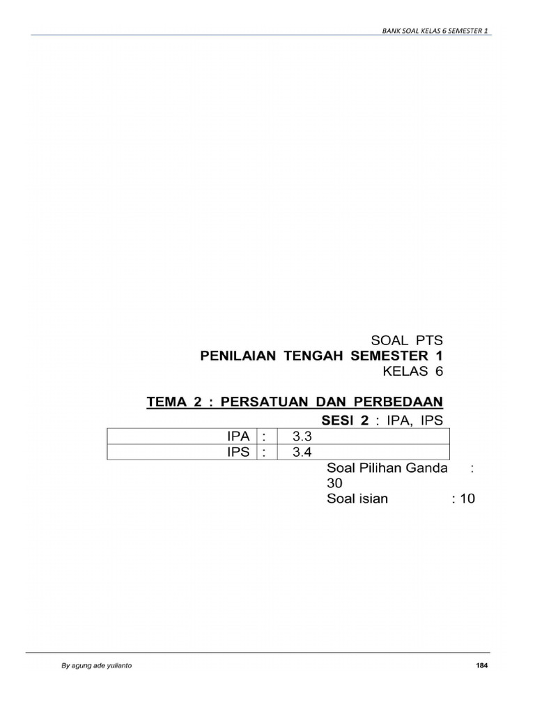 SOAL PTS TEMA 2 SESI 2 | PDF
