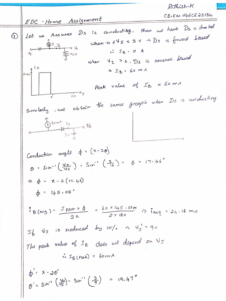 CB EN.U4ECE23134 - EDC - Home - Assignment | PDF