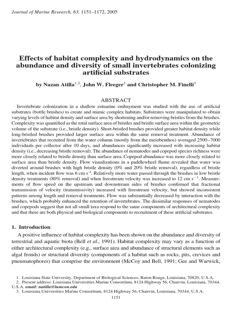 Atilla, Fleeger, Finelli - 2005 - Effects of Habitat Complexity and ...