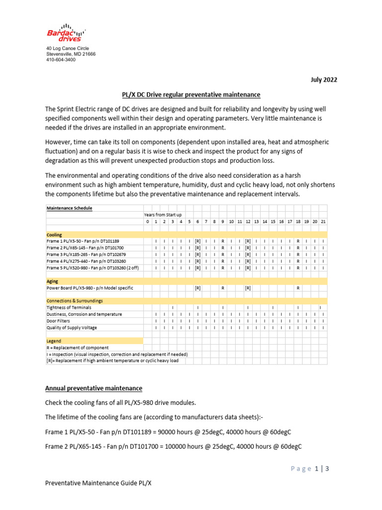 Bardac - DC Drive Preventative Maintenance | PDF