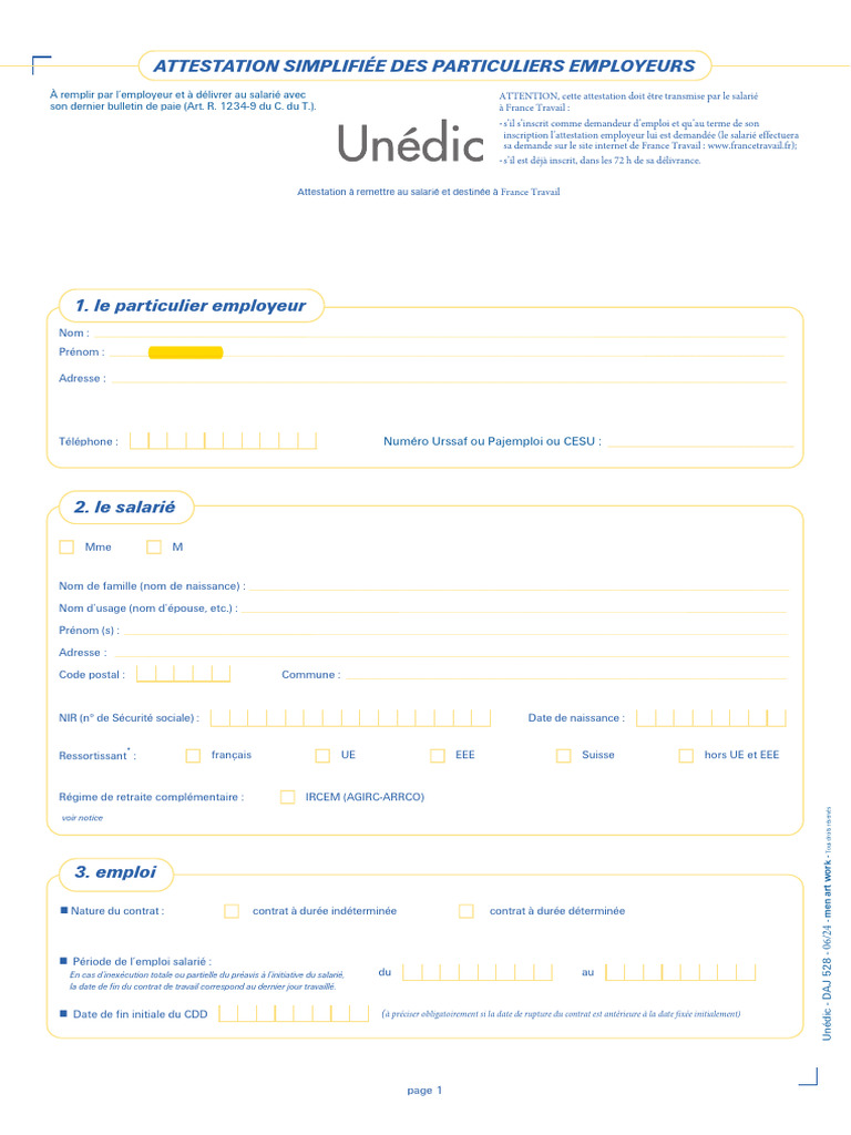 Attestation France Travail | PDF