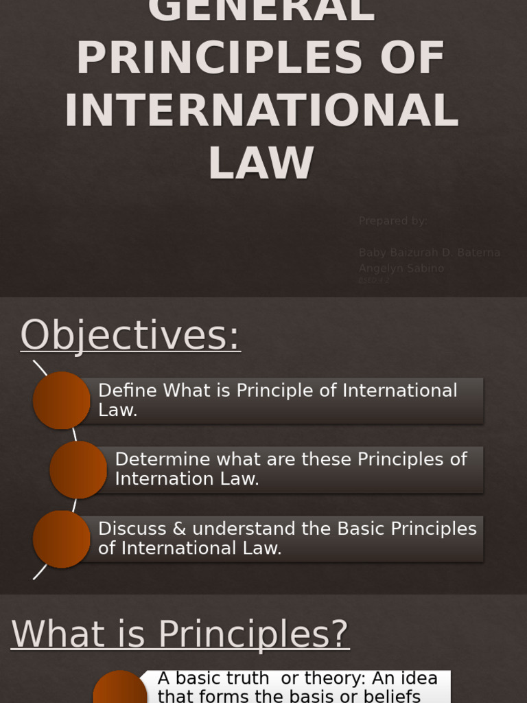 General Principle of International Law | PDF