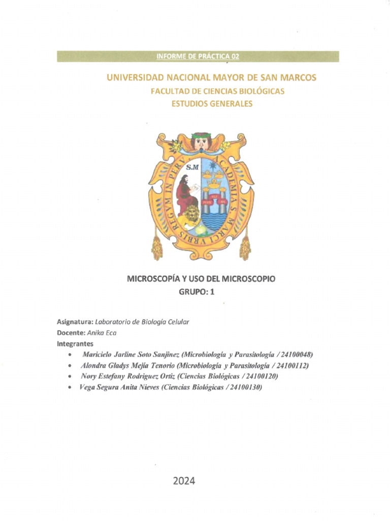 Informe 2 - Microscopía y Microscopio | PDF