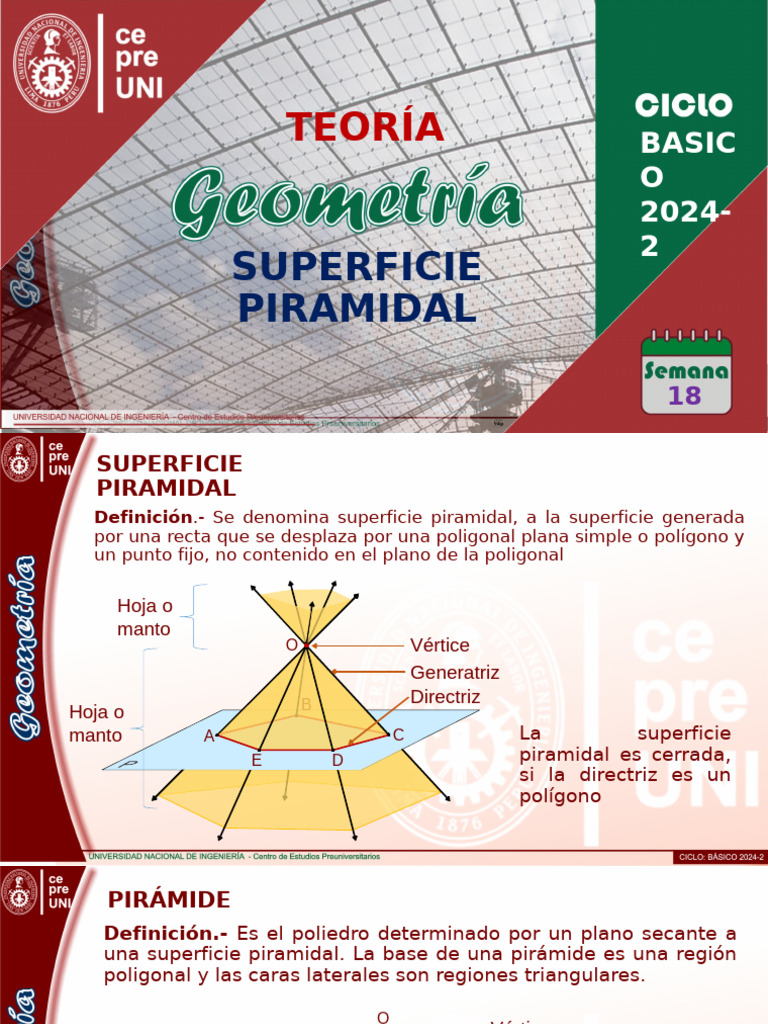S18 Superficie Piramidal y Pirámide Teoría 2024-2 | PDF