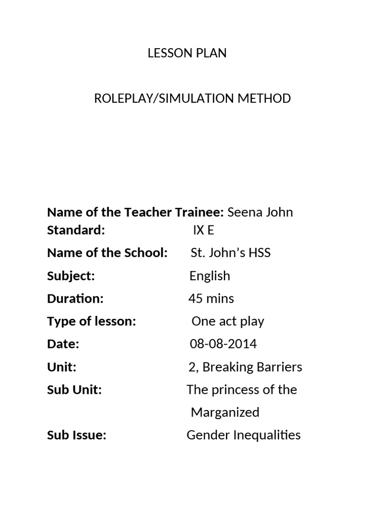 LP-ROLEPLAY-SIMULATION-REPORT | PDF