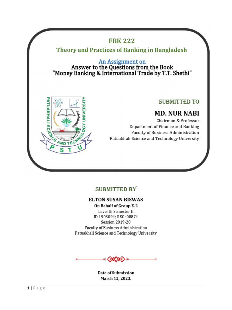 FBK 222 Assignment GRP E2 | PDF
