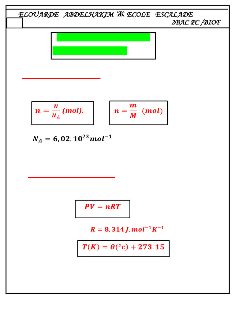 Elouarde Revision Chimie 2bac Biof 15-09-2020 | PDF