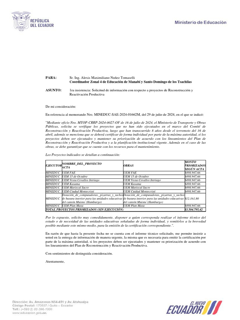 Mineduc Sae 2024 01921 M | PDF