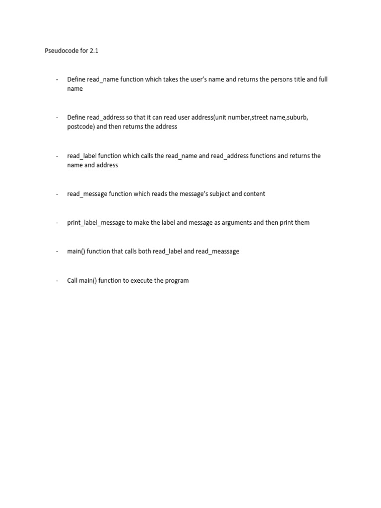 2.1 Pseudocode | PDF