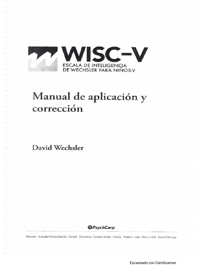 Pdfcoffee.com Manual de Aplicacion y Correccion Wisc v 5 PDF Free | PDF