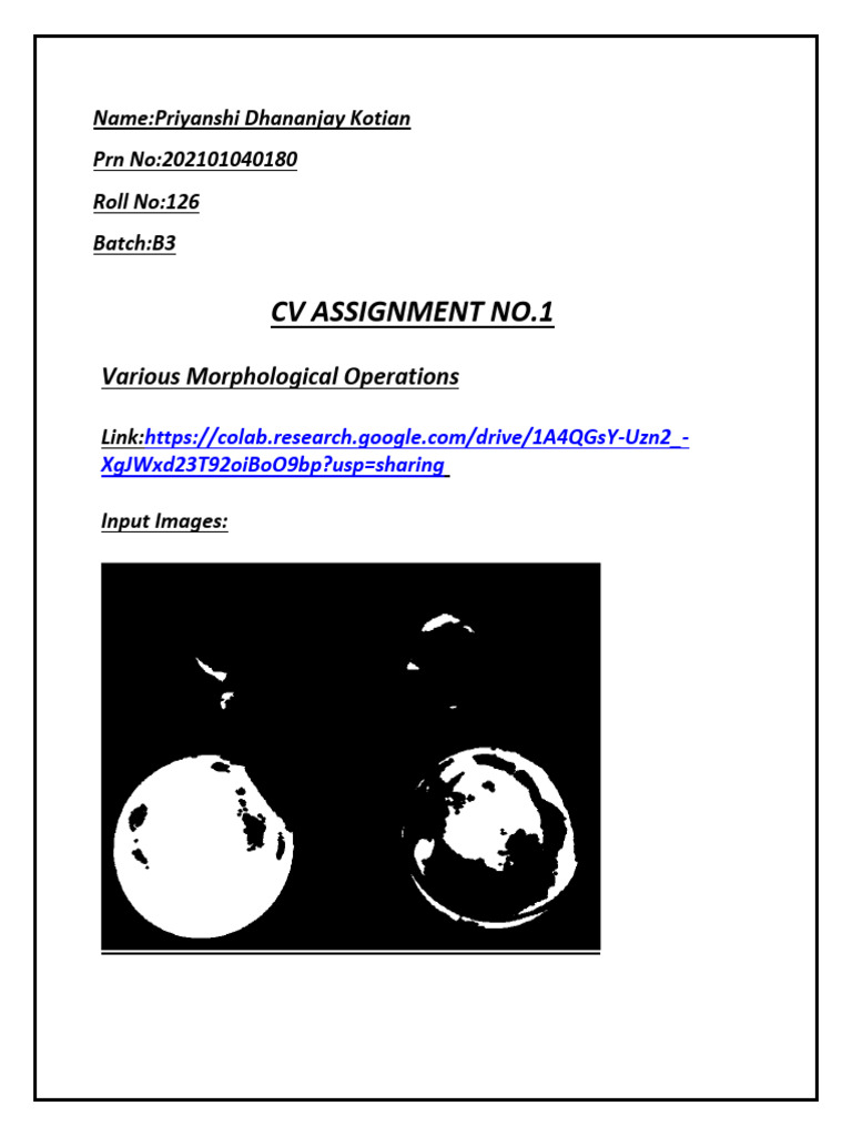 CV_Assignment_1 | PDF