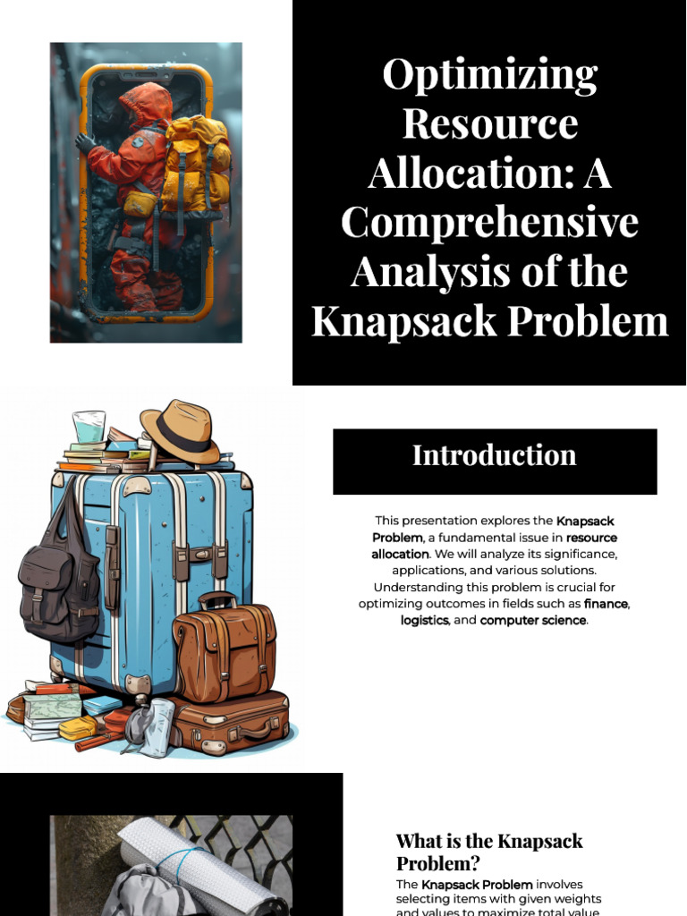 Slidesgo Optimizing Resource Allocation A Comprehensive Analysis of The Knapsack Problem ...