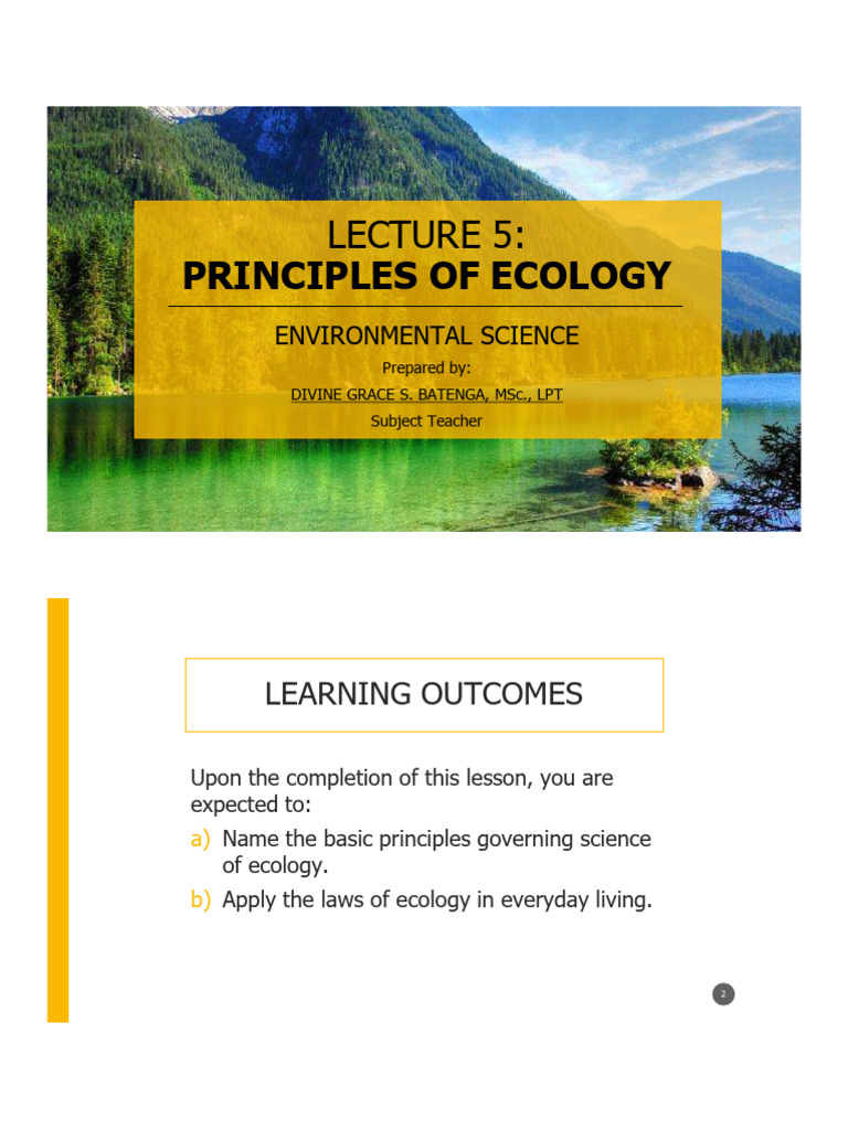 Principles of Ecology Overview | PDF | Ecosystem | Ecology