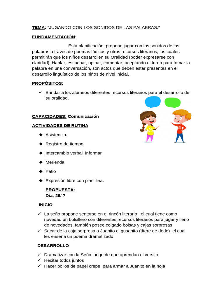 Juego Con Los Sonidos de Las Palabras | PDF