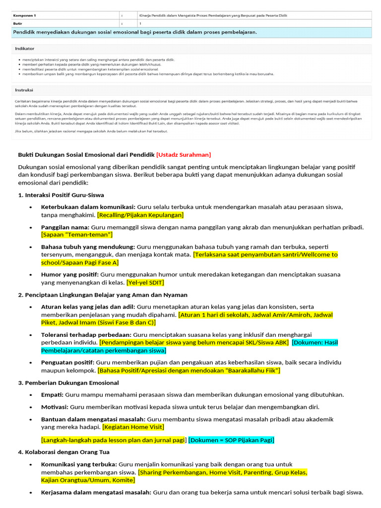 Butir Akreditasi SD 2024 | PDF