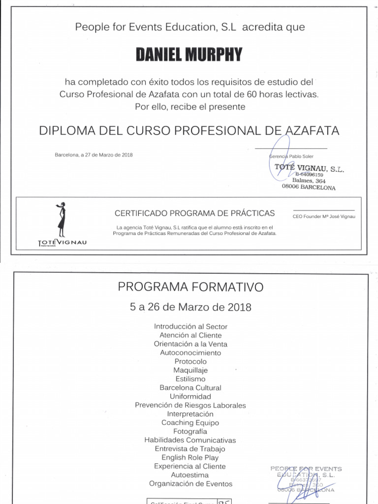Titulo de Azafato | PDF