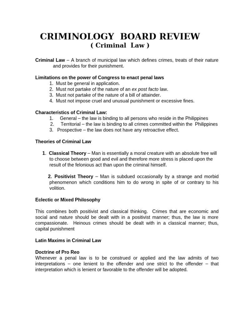a-CRIMINAL LAW-Bar Reviewer | PDF | Criminal Law | Crimes