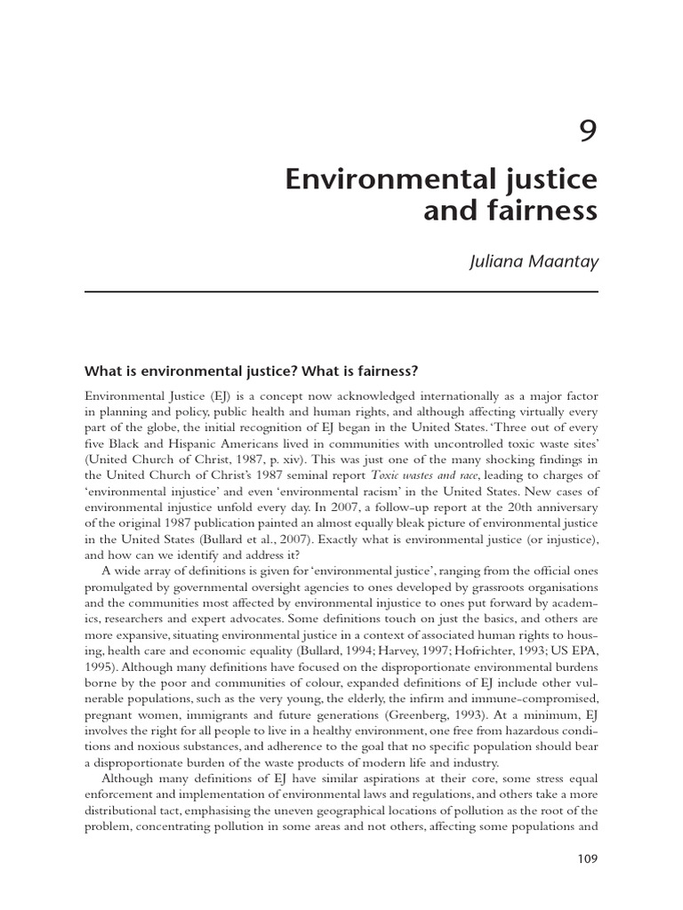 Environmental Justice and Fairness | PDF