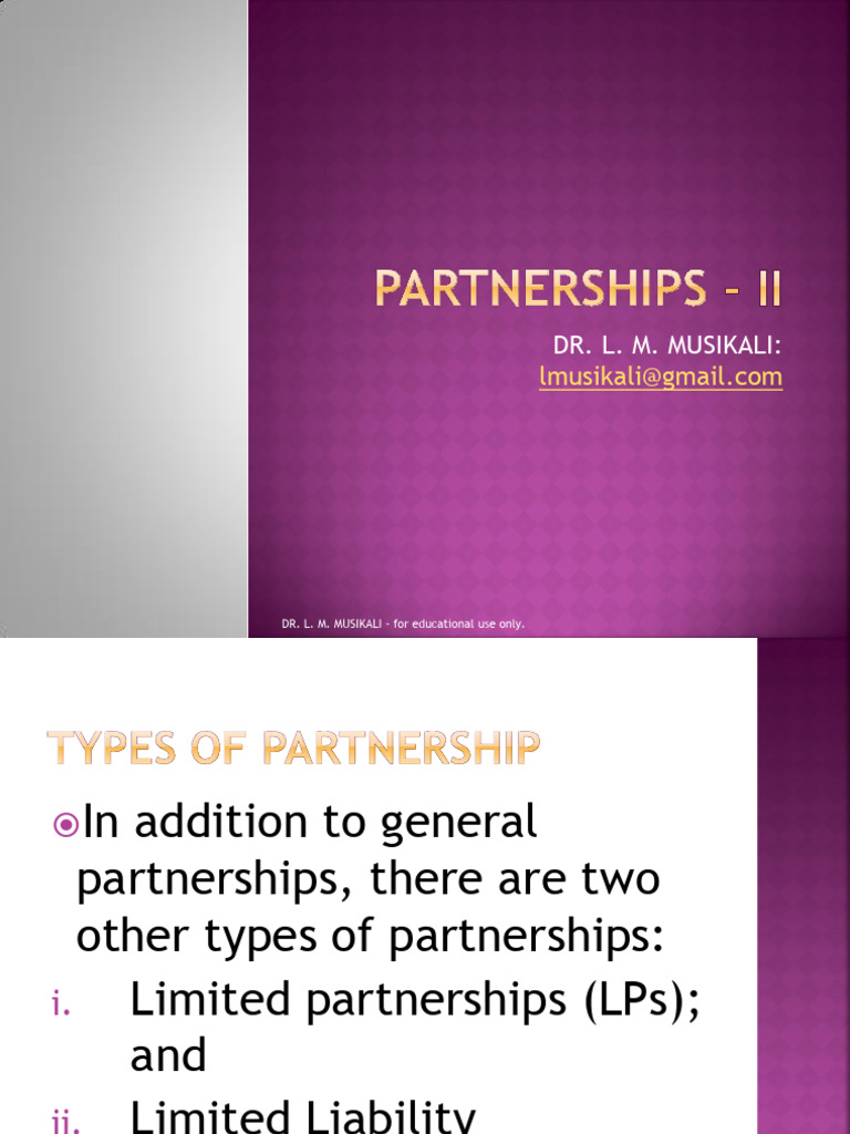 Partnerships - II - Updated | PDF