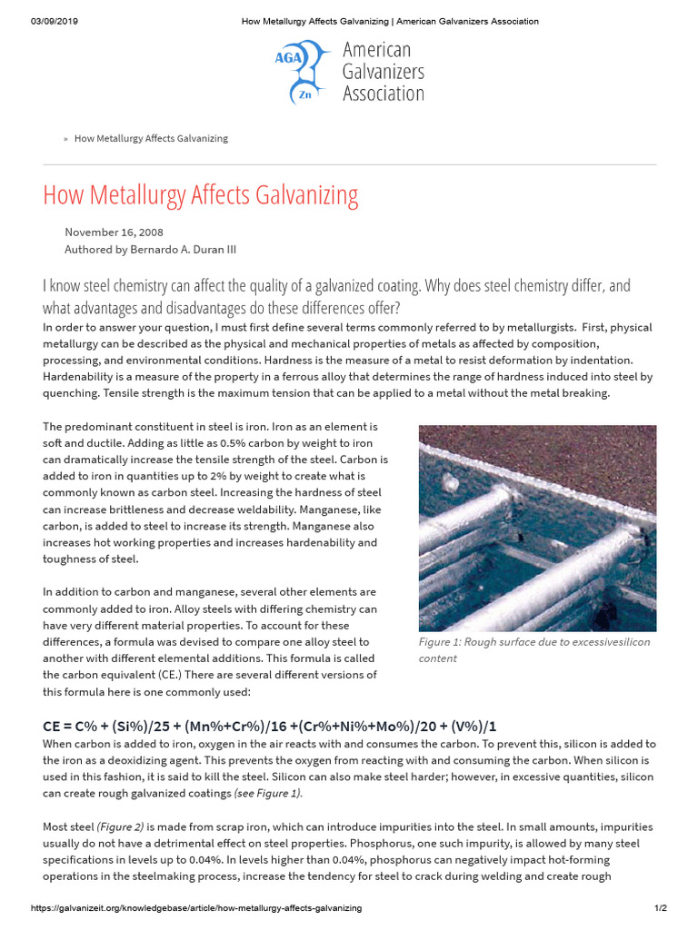 How Metallurgy Affects Galvanizing - American Galvanizers Association | PDF