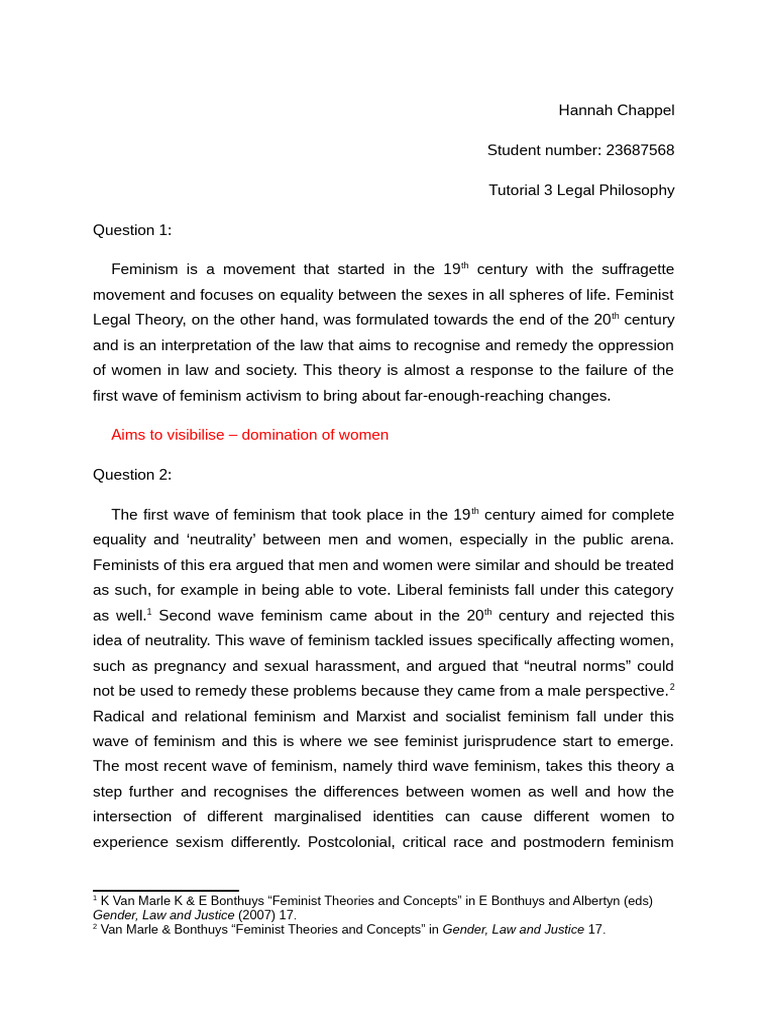 Tutorial 3 Legal Philosophy 341 | PDF