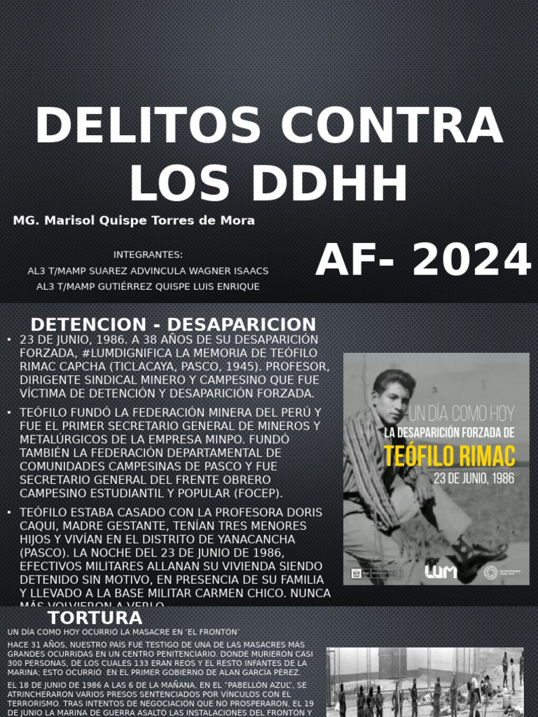 Delitos Contra Los DDHH | PDF