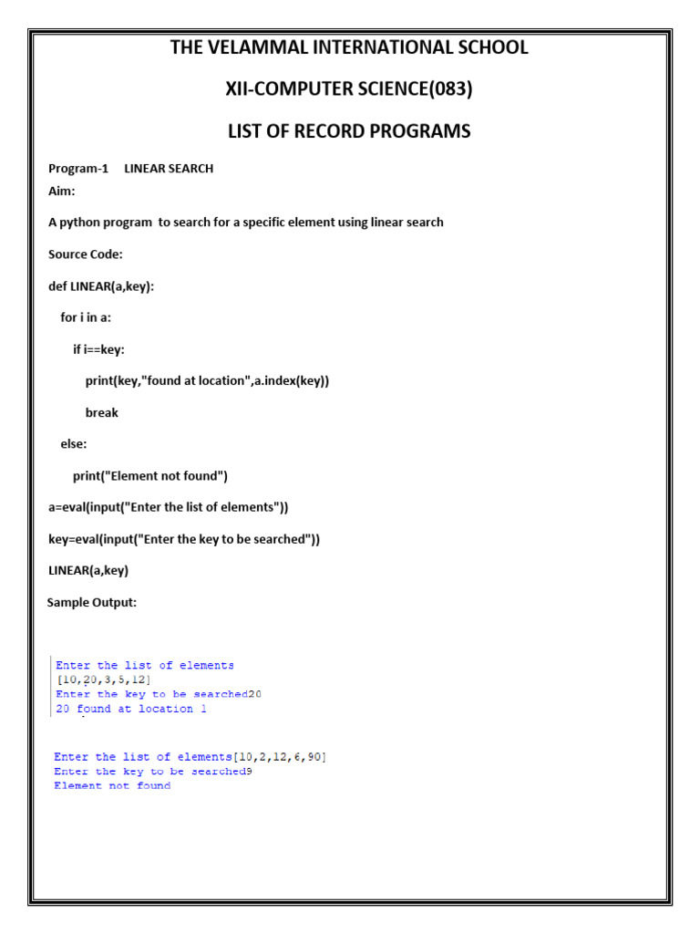 CSC Lab Programs (2024-2025) | PDF