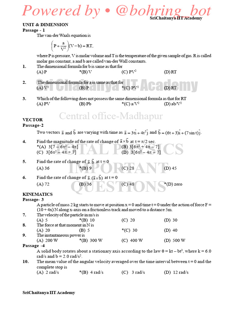 [ @bohring_bot ] 300 IMPORTANT QUESTIONS IN PHYSICS | PDF