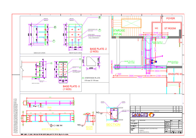 Tower-A Passenger Hoist - I-Beam Fixing Detail2 | PDF