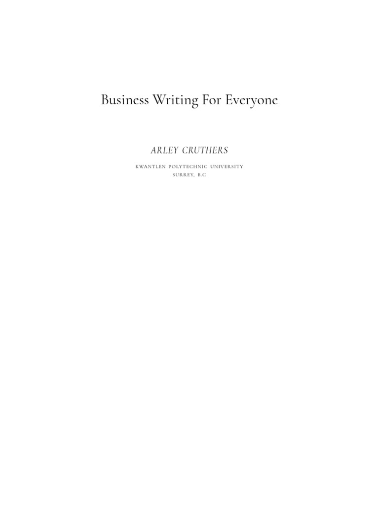 Business Writing | PDF