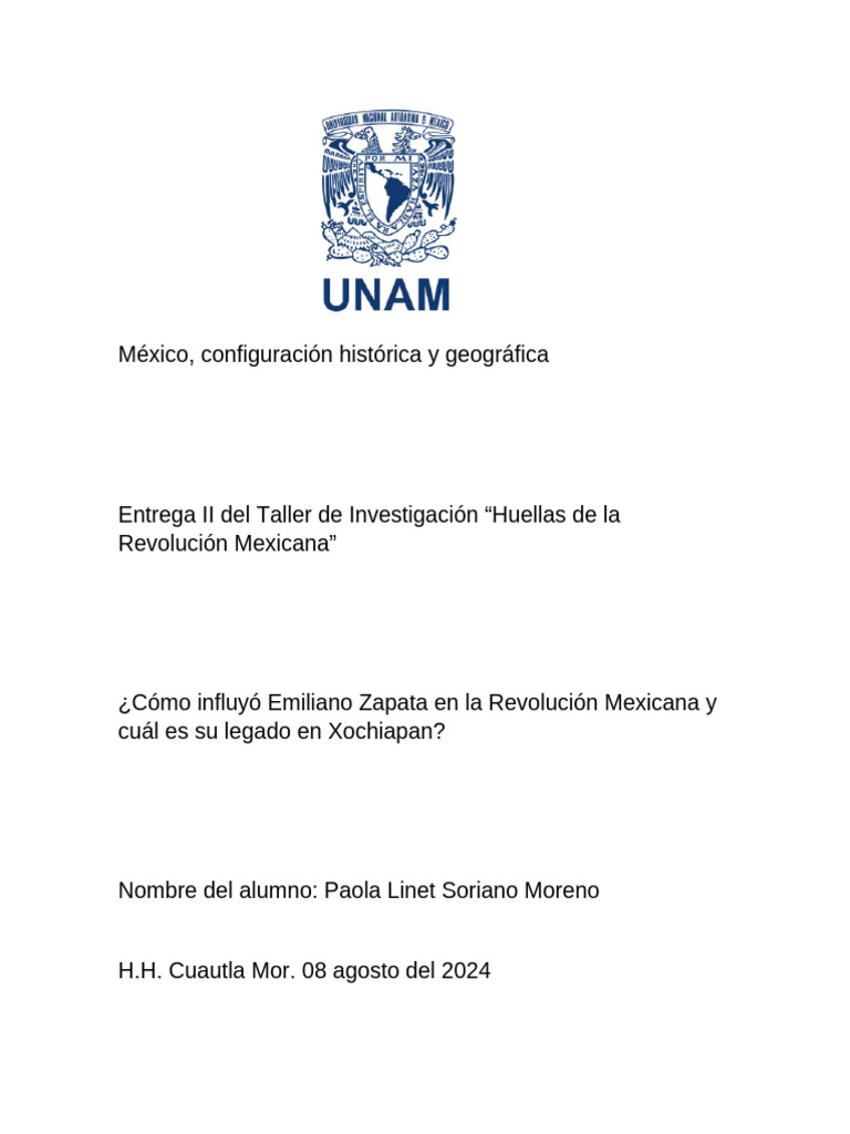 U3 A1Taller Huellas de La Revolución Mexicana | PDF