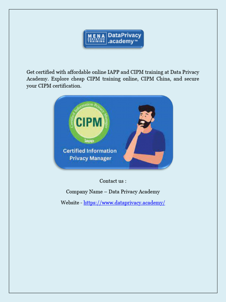 Online CIPM Training | PDF