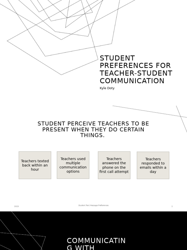 Teacher Presence and Student Preferences | PDF