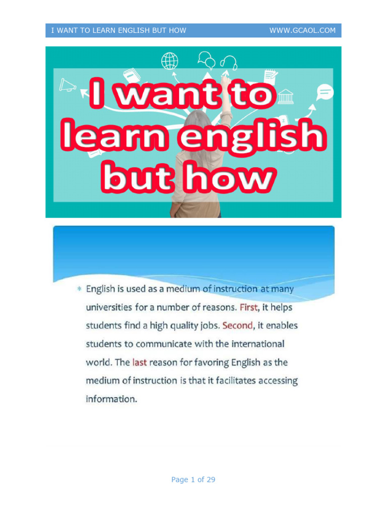 I Want To Learn English But How | PDF