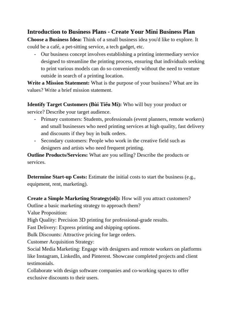 Business Plan | PDF