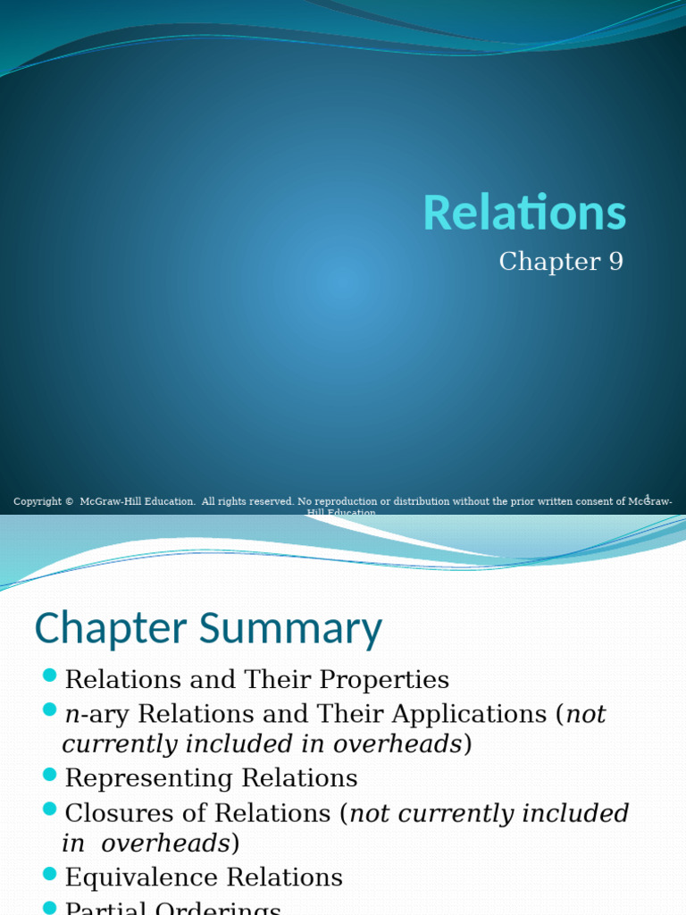 Chapter - Nine - Part One Relations and Their Properties | PDF