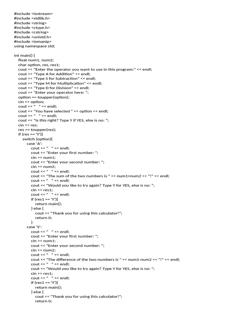Calculator Code | PDF