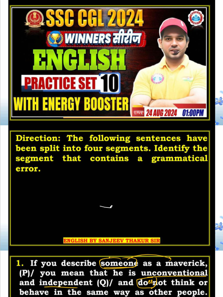 English Practice Set For SSC CGL 2024 1english Practice Set For SSC CGL 2024 1 | PDF