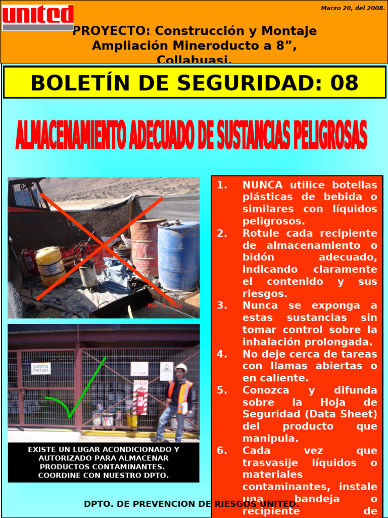 Boletín #8 SUSTANCIAS PELIGROSAS | PDF