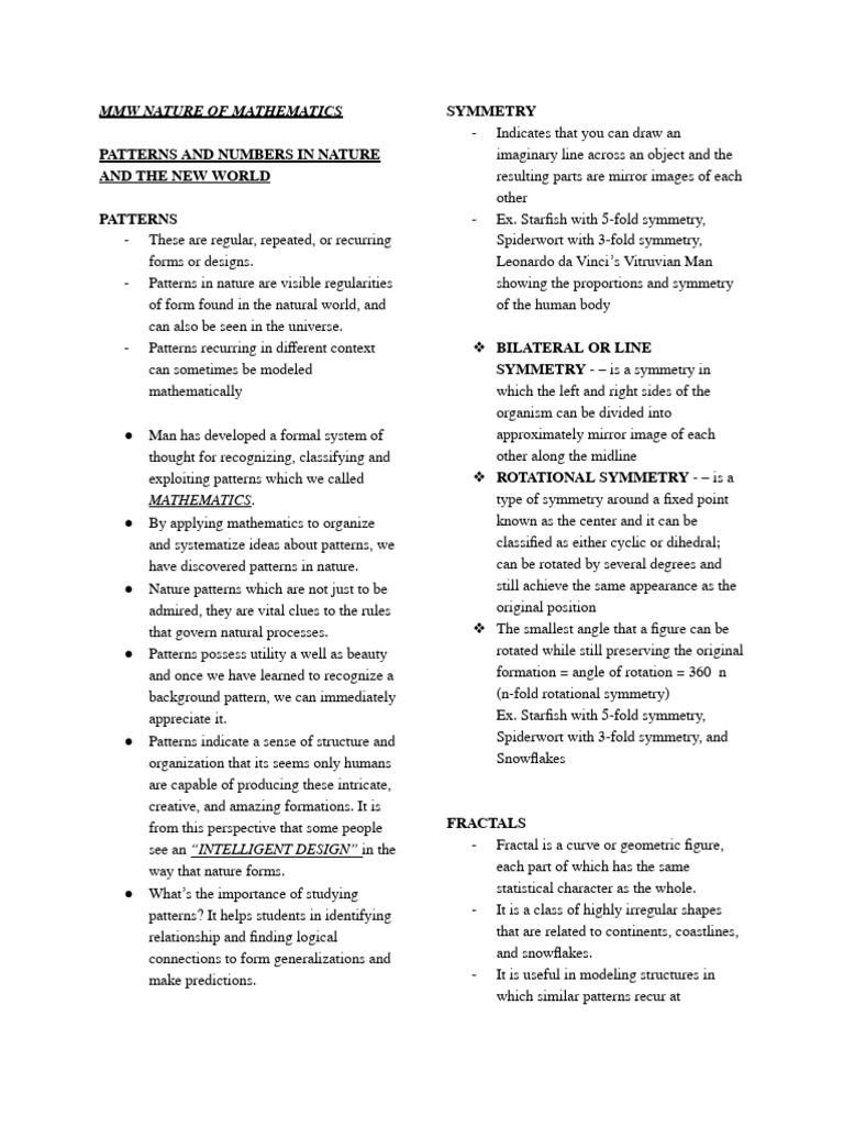 MMW Nature of Mathematics | PDF