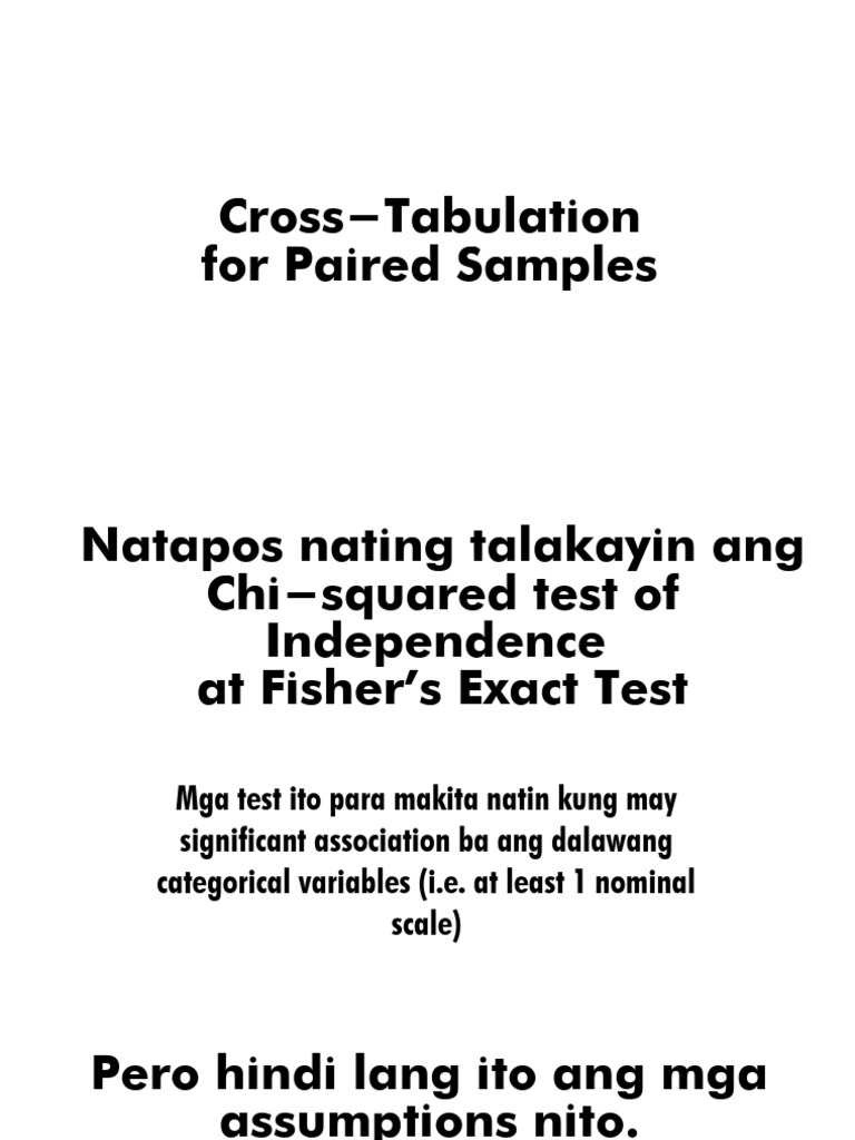 09 Psychological Statistics - Cross-Tabulation Part 2 | PDF