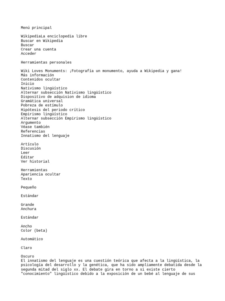 Innatismo Del Lenguaje | PDF