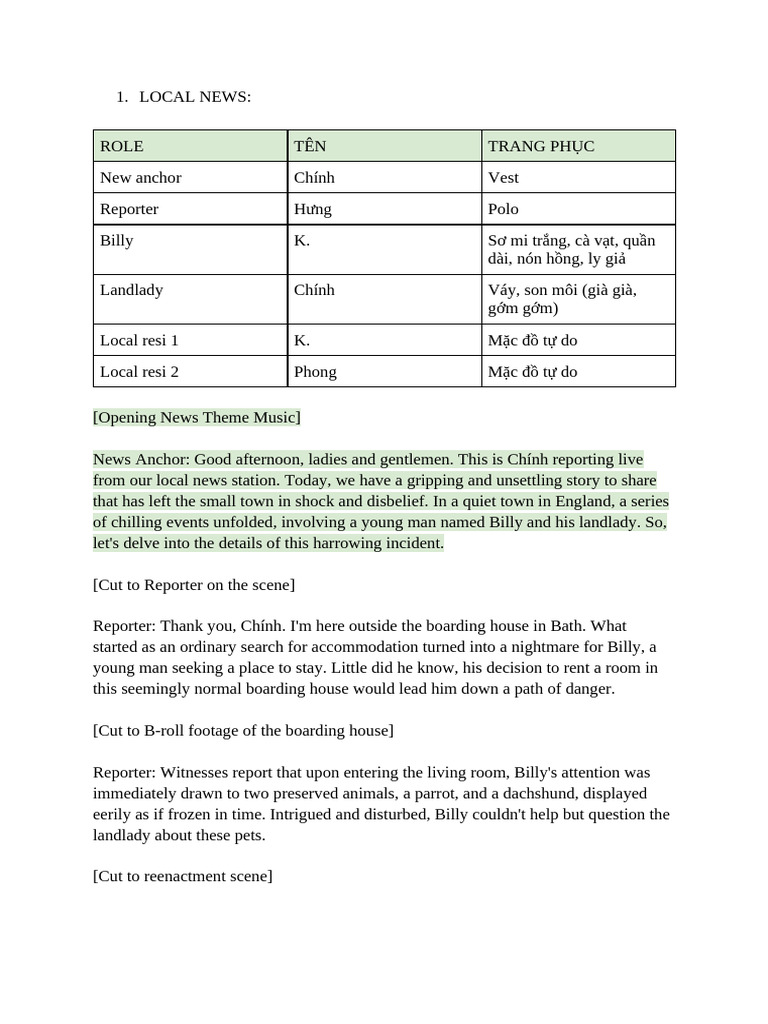 Esl Landlady Project | PDF