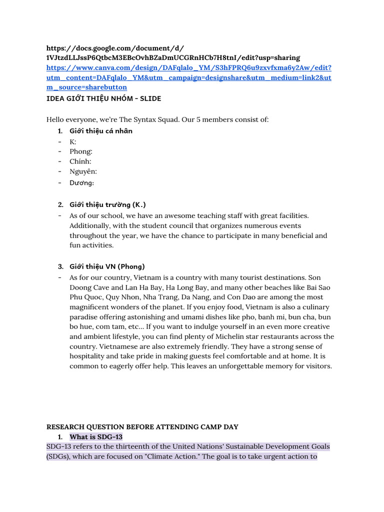 Preparation For Inter Enz Camp Day | PDF